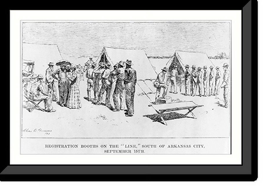 Historic Framed Print, [The opening of the Cherokee Strip, Sept. 16 ...