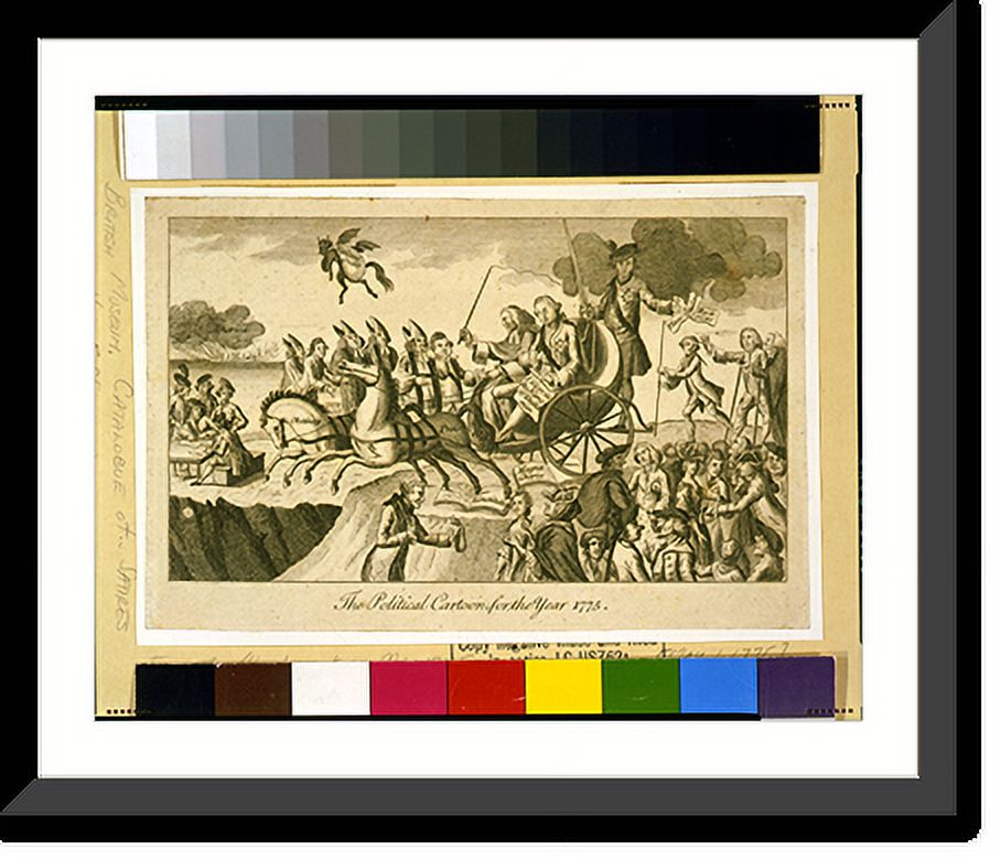 Historic Framed Print, The political cartoon for the year 1775 - 2, 17 ...