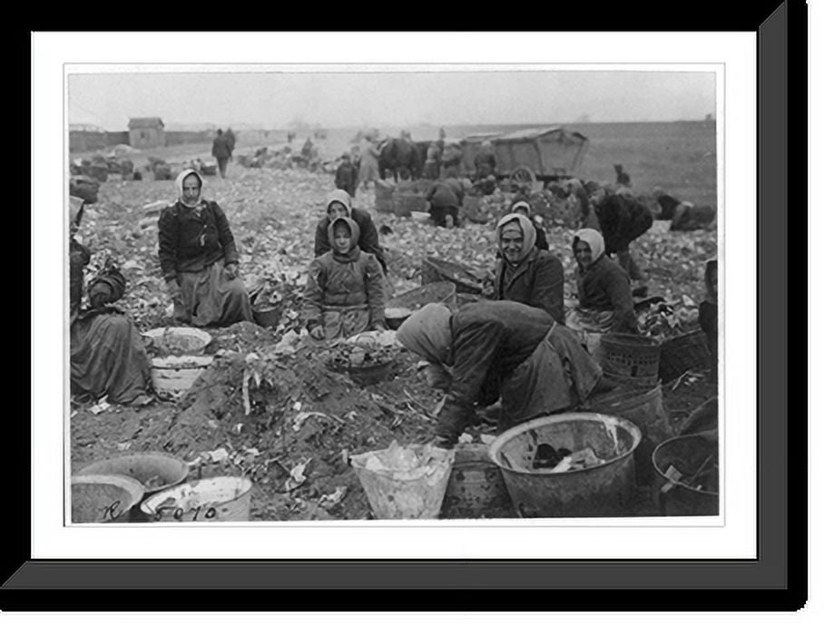 Historic Framed Print, The poor in Vienna searching among the garbage ...