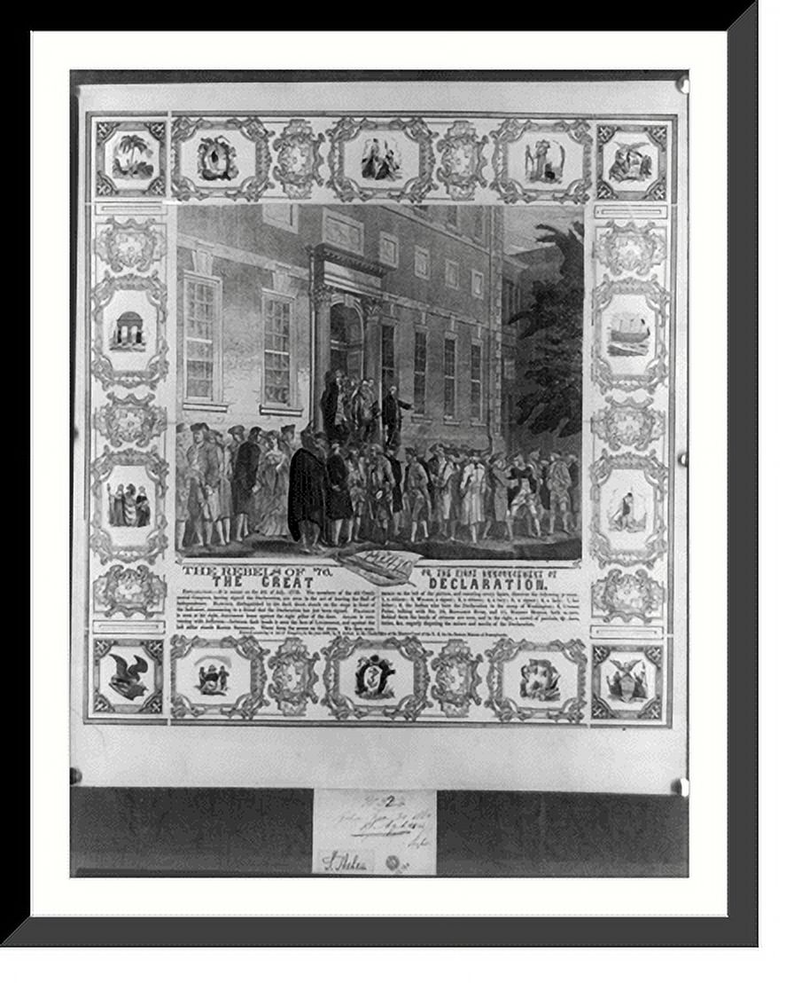 Historic Framed Print, The rebels of '76. Or the first announcement of ...