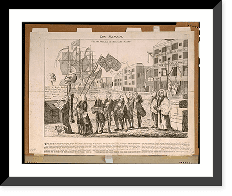 Historic Framed Print, The repeal, or the funeral of Miss Ame=Stamp - 2 ...