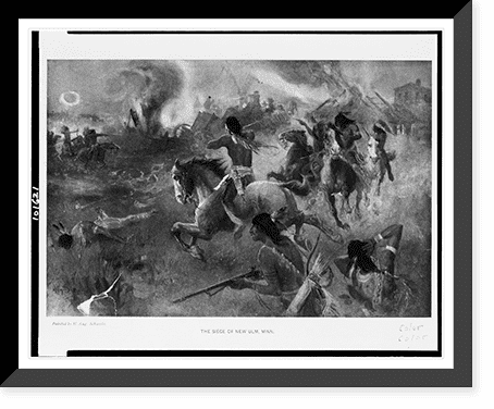 Historic Framed Print, The siege of New Ulm, Minn..painted by H. Aug ...