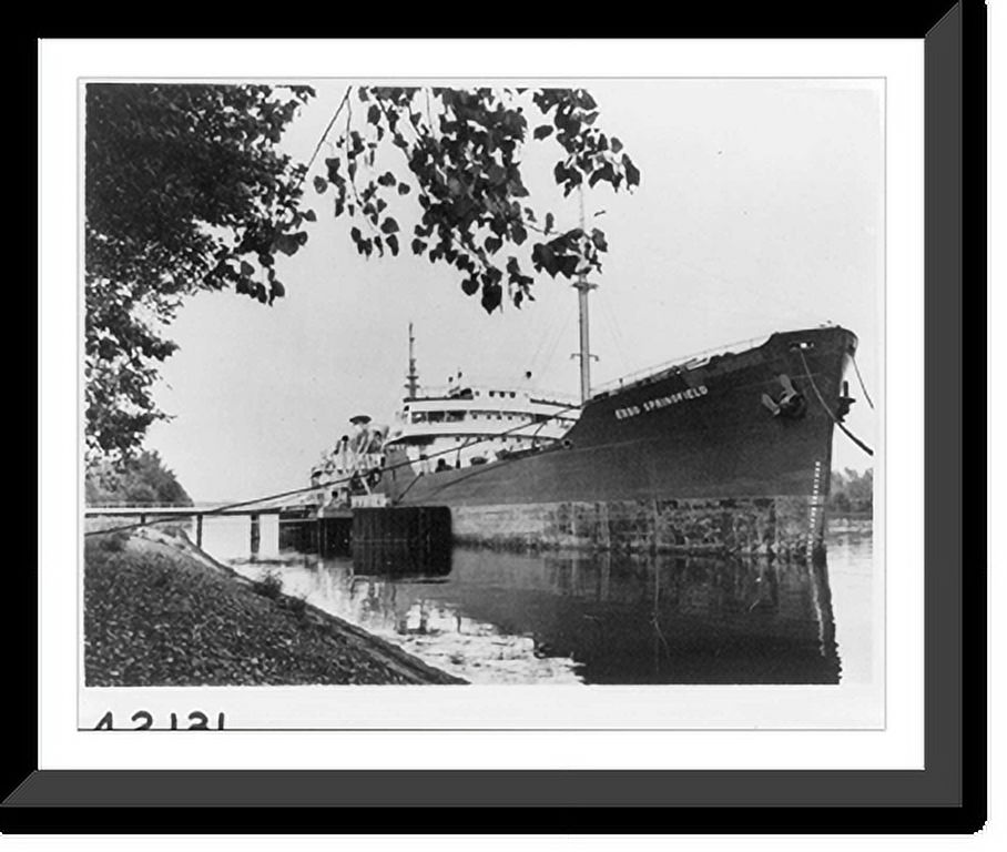 Historic Framed Print, [The tanker Esso Springfield tied up to a ...