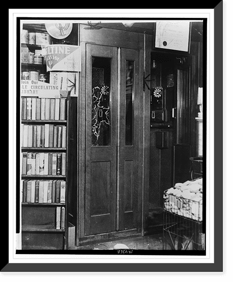 Historic Framed Print, [The telephone booth in which Vincent Coll was ...