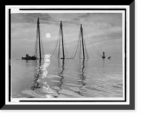Historic Framed Print, [The three-masted ship Edward J. Baird resting ...