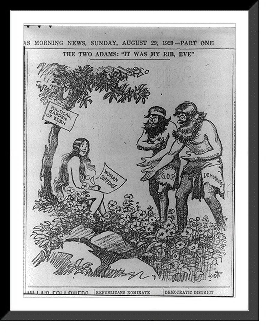 Historic Framed Print, The two Adams: 'It was my rib, Eve'.Knott., 17-7 ...
