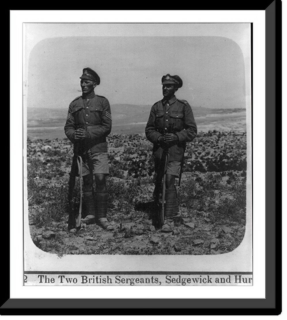 Historic Framed Print, The two British sergeants, Sedgewick and Hurcomb ...