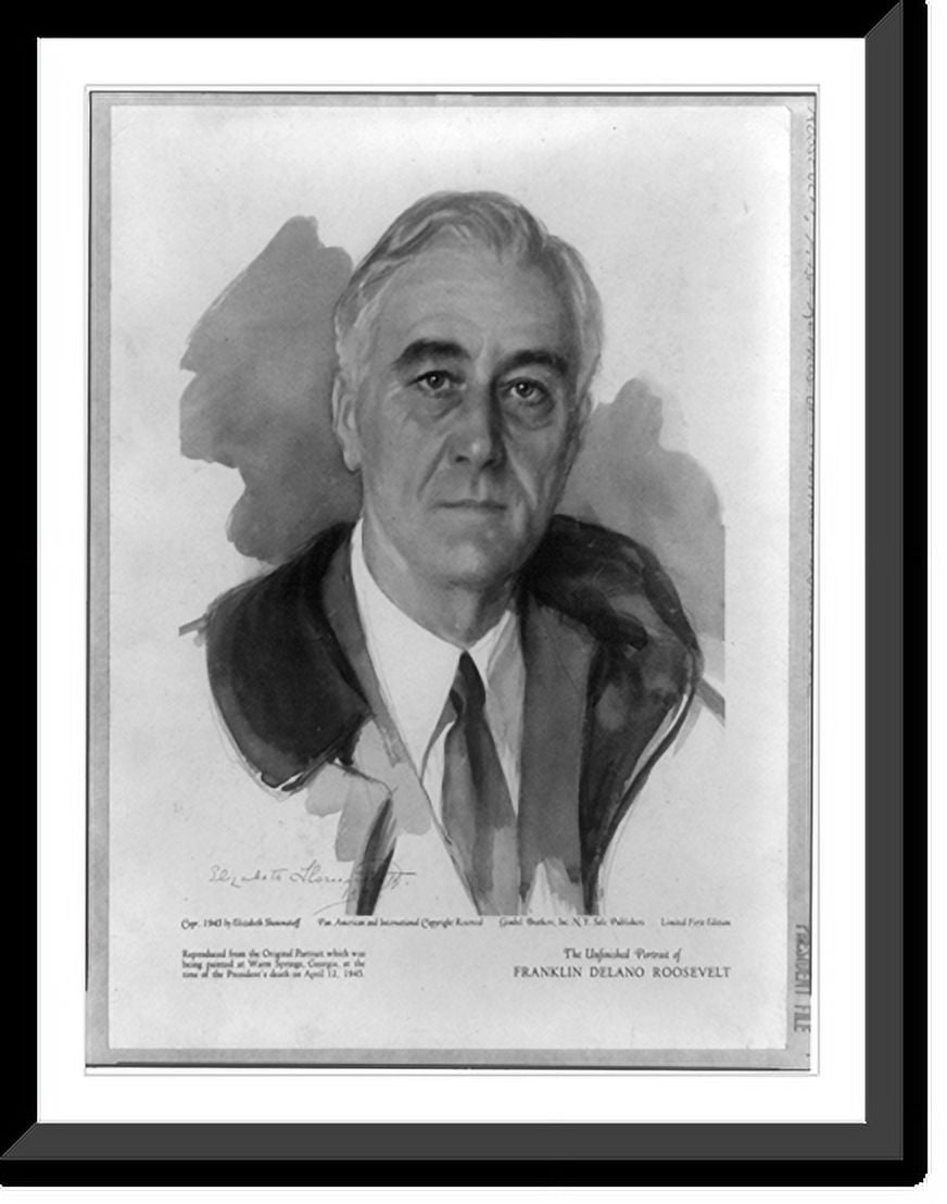 Historic Framed Print, The unfinished portrait of Franklin Delano ...