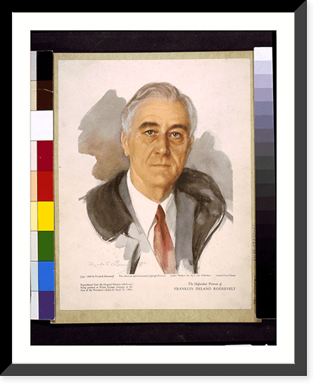 Historic Framed Print, The unfinished portrait of Franklin Delano ...