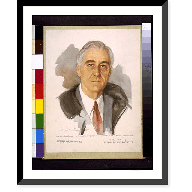 Historic Framed Print, The unfinished portrait of Franklin Delano ...