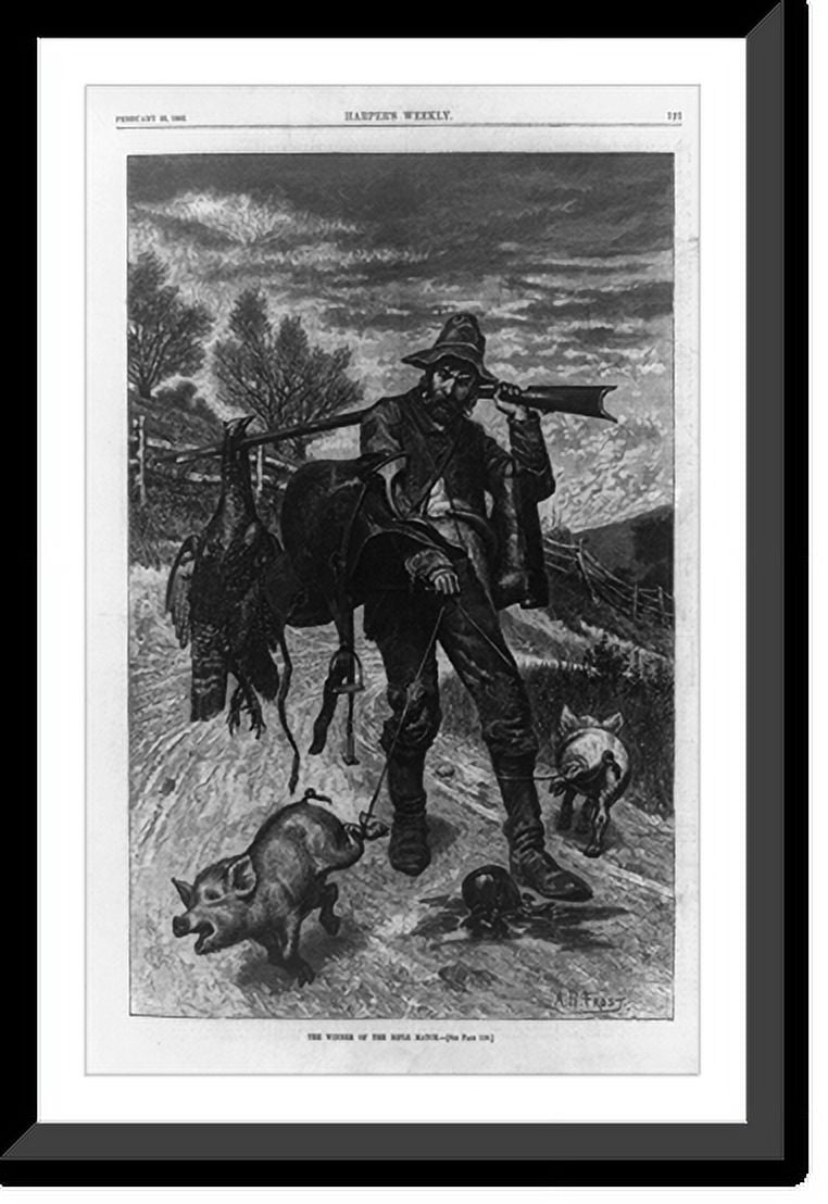 Historic Framed Print, The winner of the rifle match.A.B. Frost., 17-7/ ...
