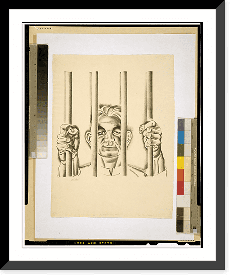 Historic Framed Print, The wolf & the lamb - to Tom Mooney.Hugo Gellert ...