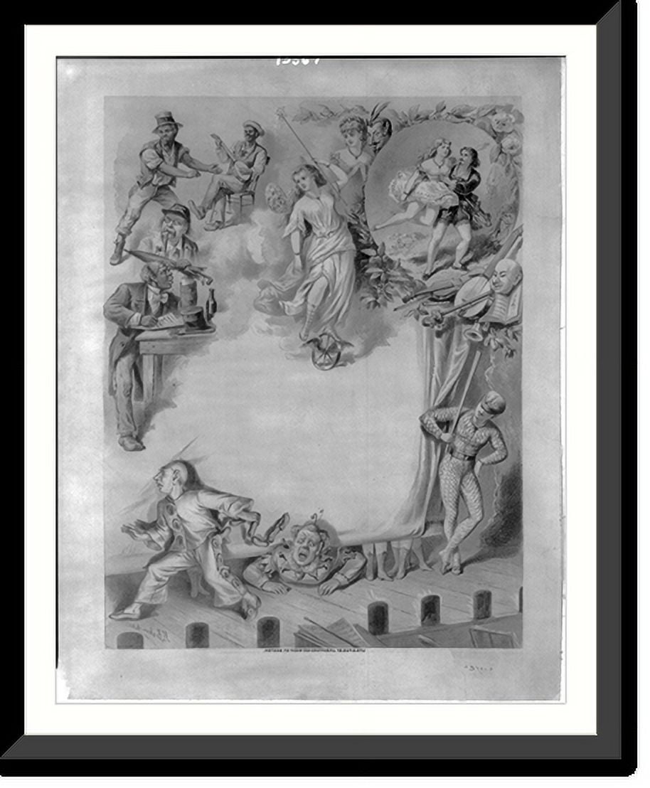 Historic Framed Print, [Theatre playbill showing humorous, dramatic and ...