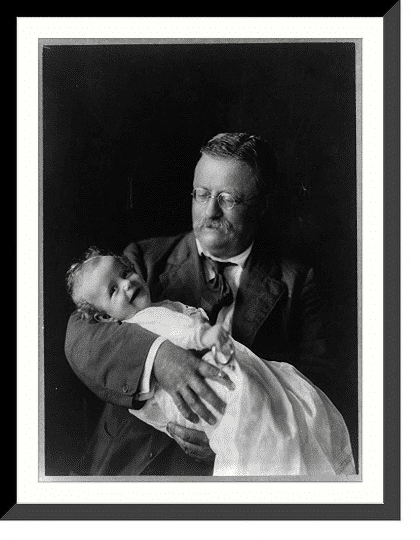 Historic Framed Print, [Theodore Roosevelt, half-length portrait, seated, looking down, holding ...