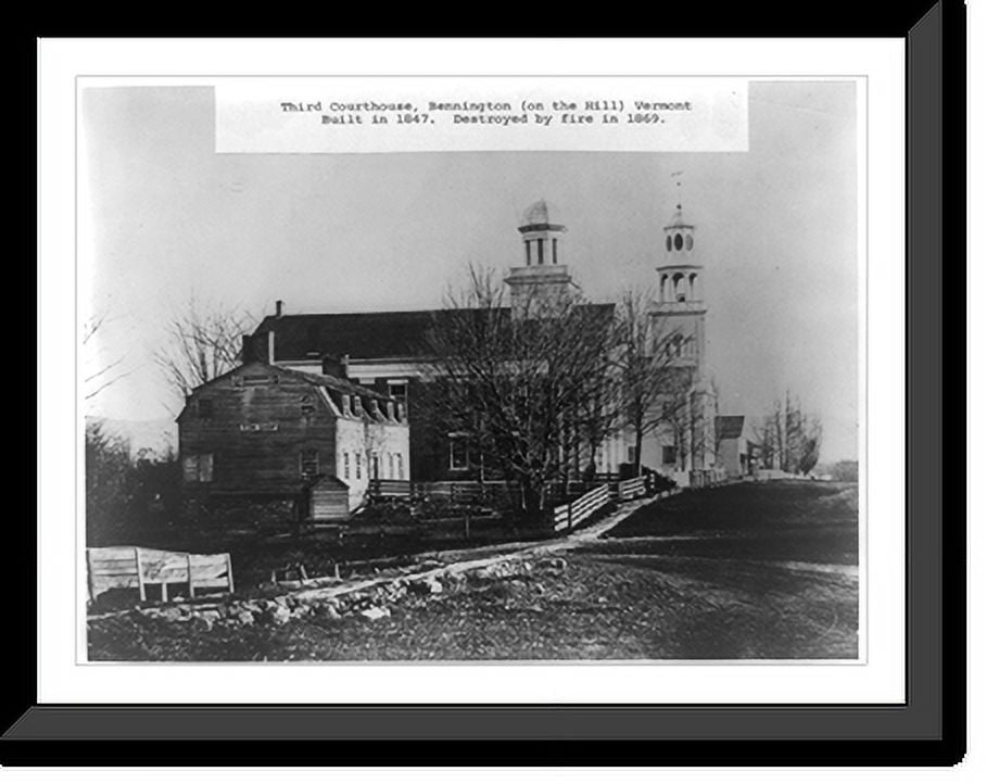 Historic Framed Print, Third Courthouse, Bennington (on the Hill ...