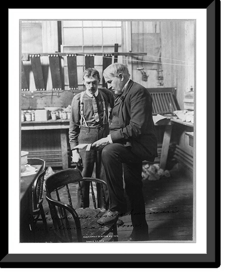Historic Framed Print, [Thomas Alva Edison, 1847-1931, full-length portrait, standing, facing ...