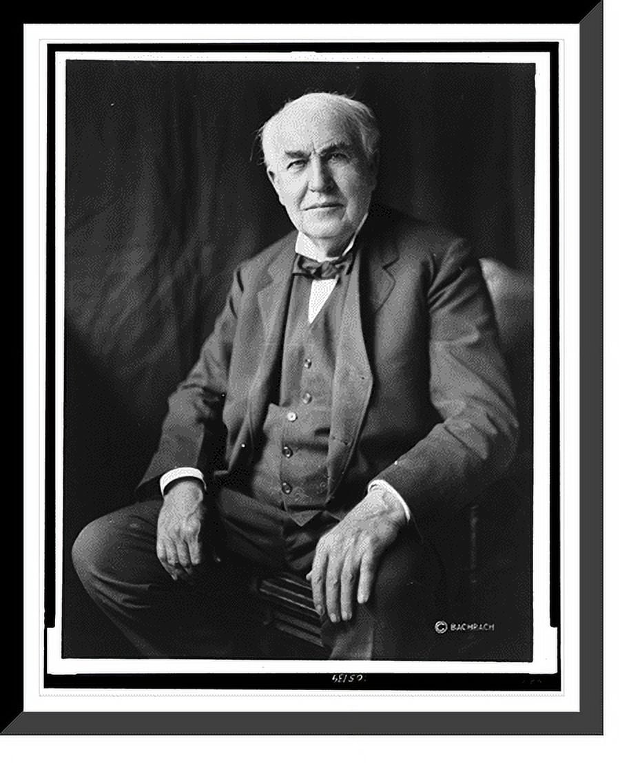 Historic Framed Print, [Thomas Alva Edison, three-quarter length portrait, seated, facing front ...