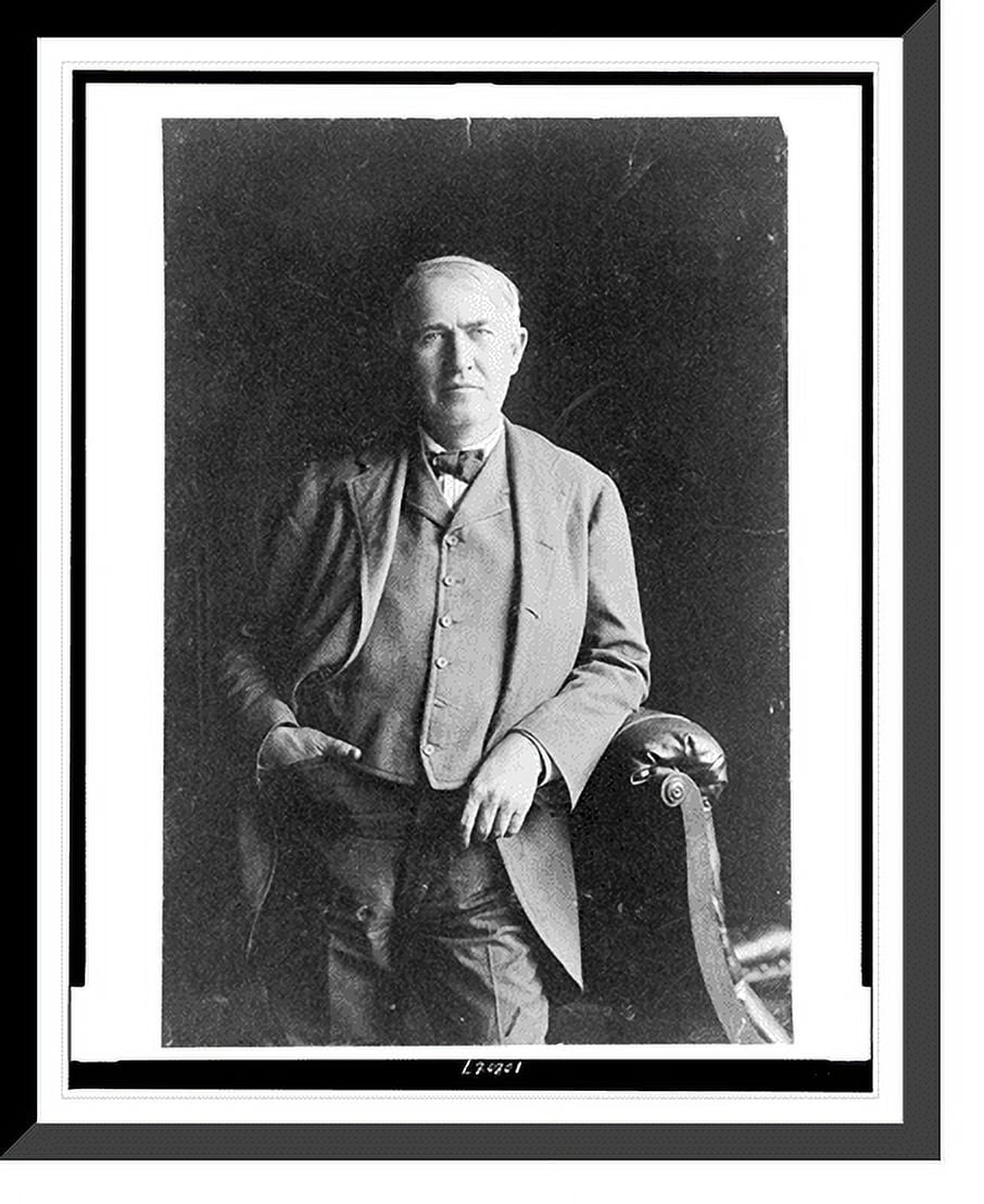 Historic Framed Print, [Thomas Alva Edison, three-quarter length portrait, standing, facing ...