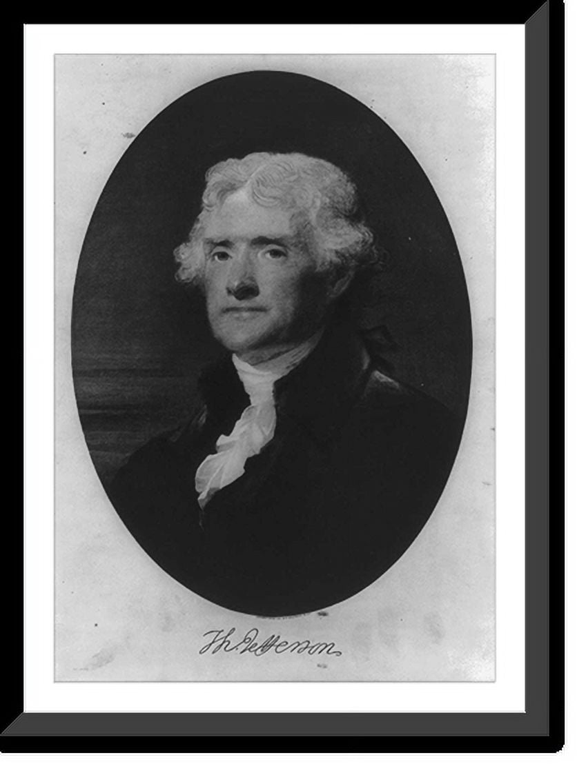 Historic Framed Print, [Thomas Jefferson, bust portrait, facing left], 17-7/8" x 21-7/8 ...