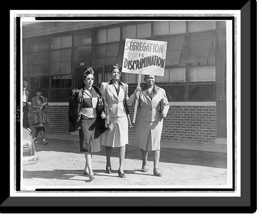 Historic Framed Print, [Three African American women with sign reading ...