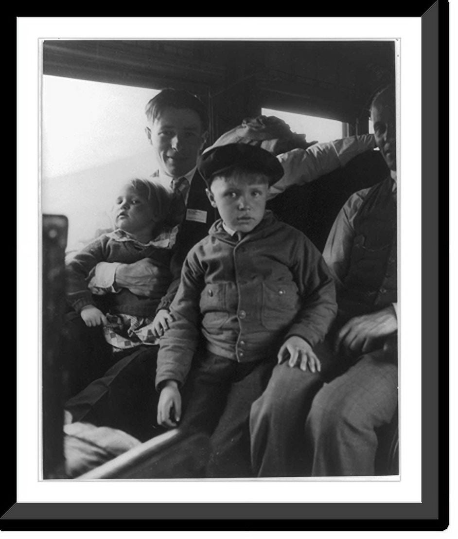 Historic Framed Print, [Three scenes of rural rehabilitation colonists ...