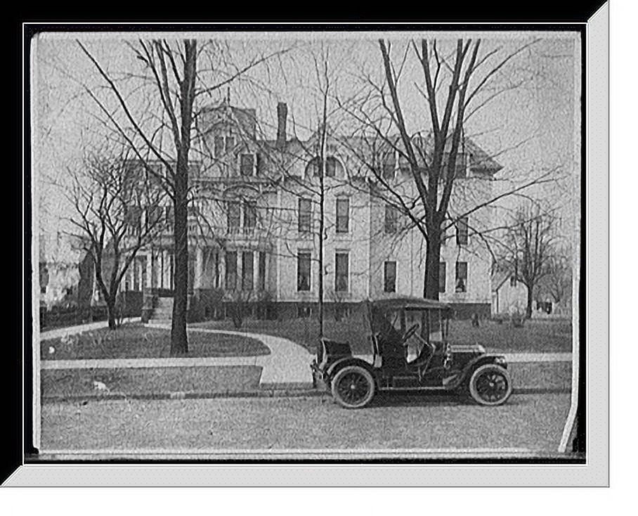 Historic Framed Print, [Three-story house with side porch and ...