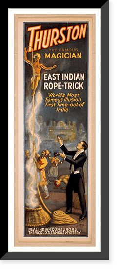 Historic Framed Print, Thurston the famous magician East Indian rope ...