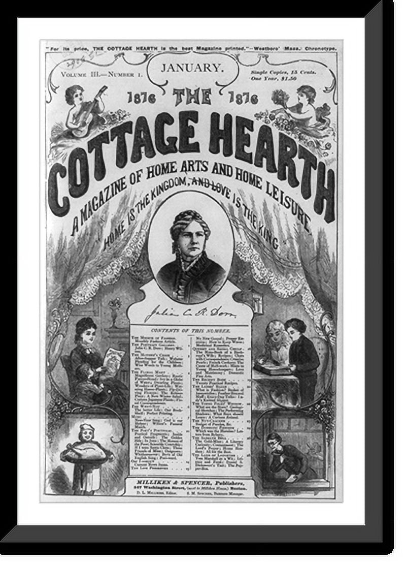 Historic Framed Print, [Title page of The Cottage Hearth, Jan. 1876 ...