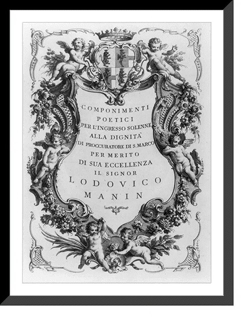 Historic Framed Print, [Title page with ornate border of cherubs], 17-7 ...