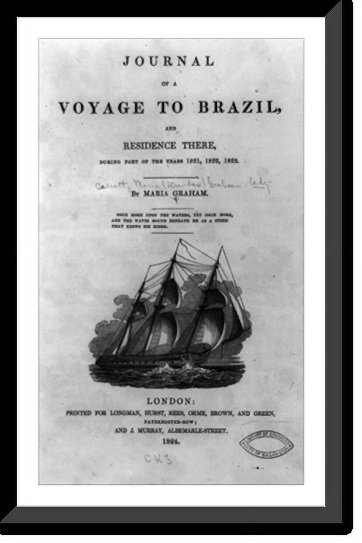 Historic Framed Print, [Title page with sailing ship, starboard view ...