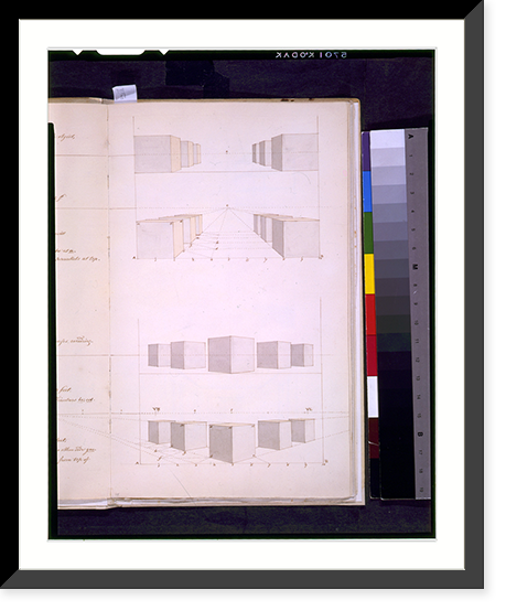Historic Framed Print, To determine the perspective of squares in ...