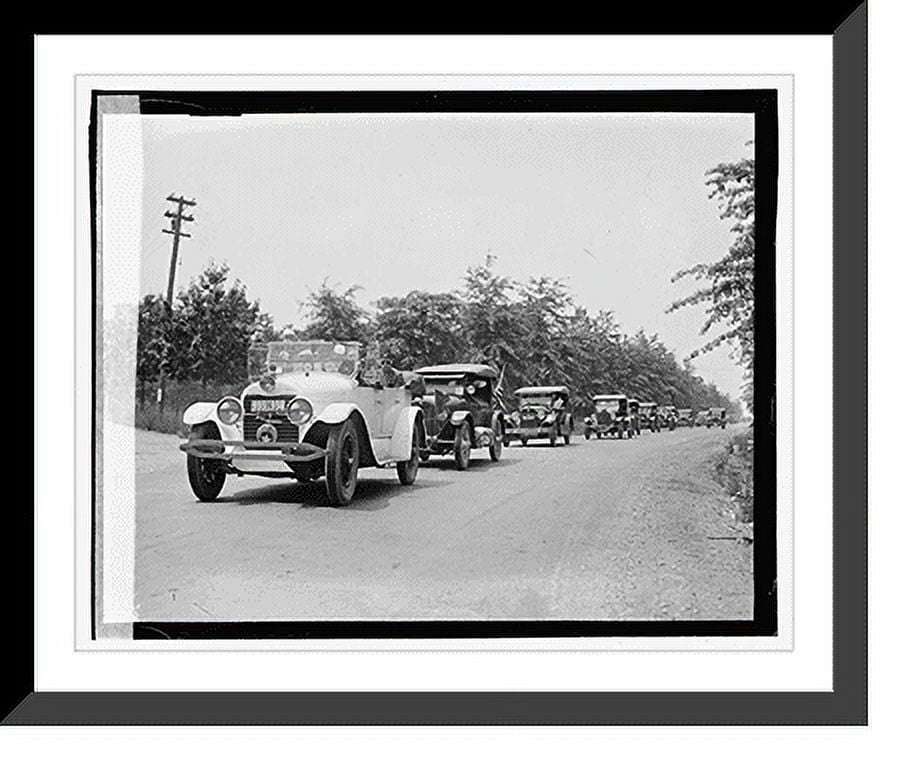 Historic Framed Print, Trans Continental motor caravan, 17-7/8" x 21-7/ ...