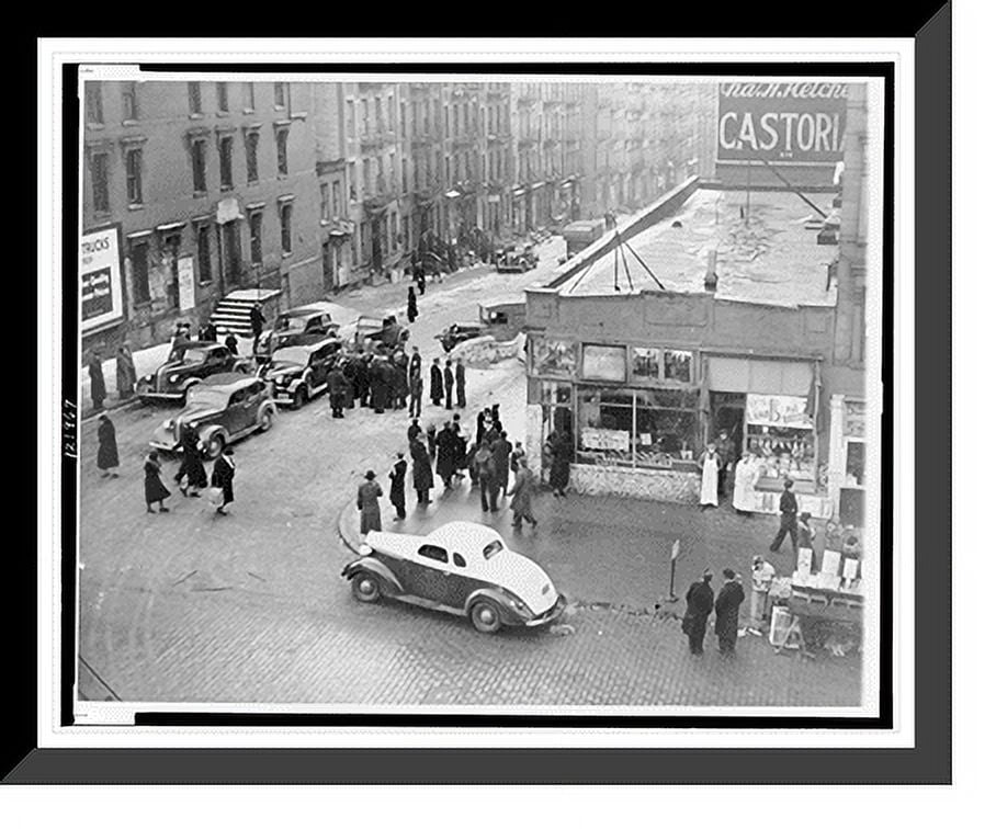 Historic Framed Print, [Treasury agents blockade streets with their ...