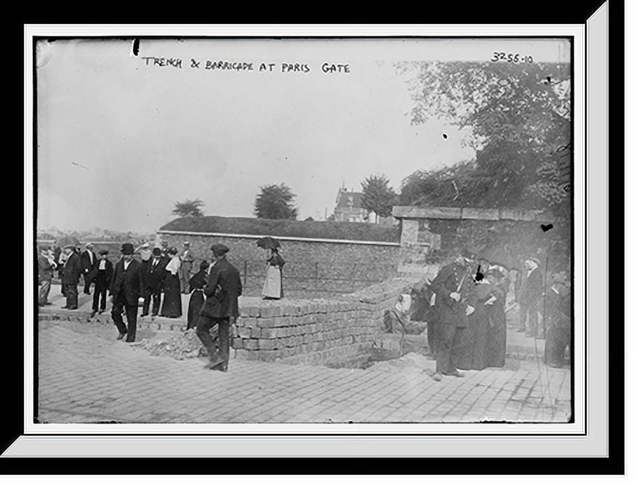 Historic Framed Print, Trench and barricade at Paris gate, 17-7/8" x 21 ...