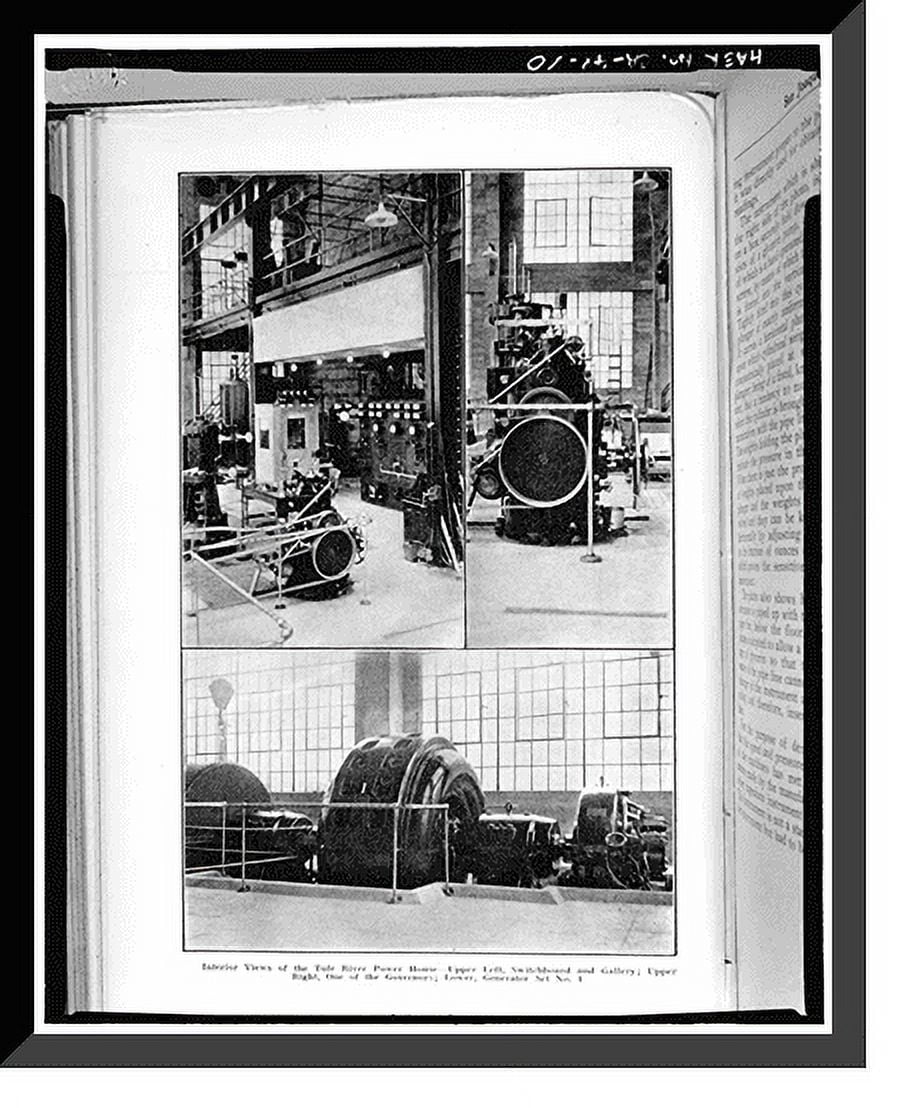 Historic Framed Print, Tule River Hydroelectric Complex, CA Highway 190 ...
