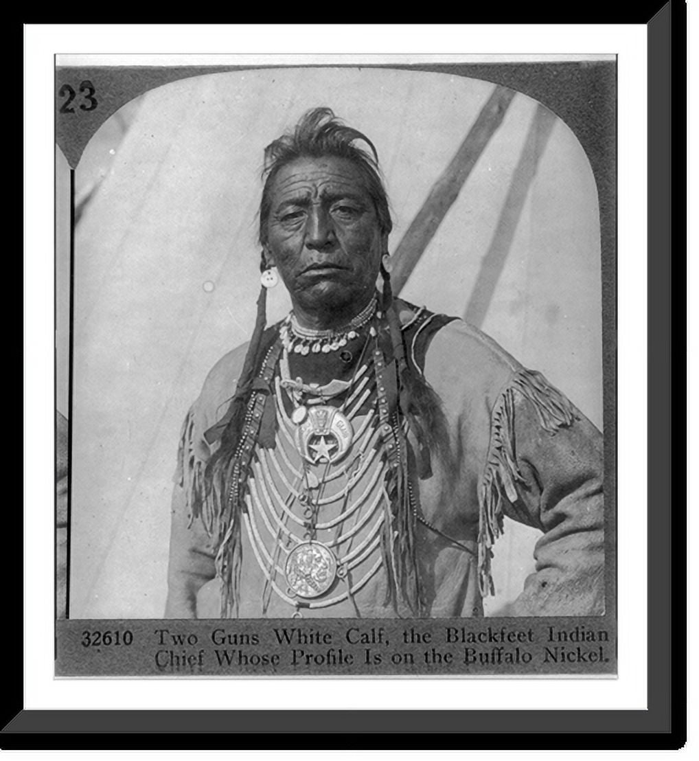 Historic Framed Print, Two Guns White Calf, the Blackfeet Indian Chief ...