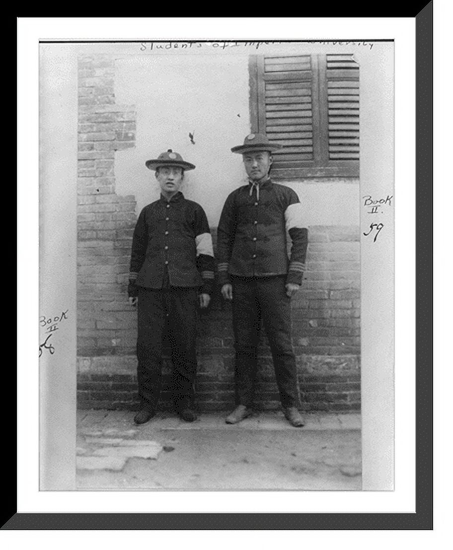 Historic Framed Print, [Two Imperial University students wearing white ...