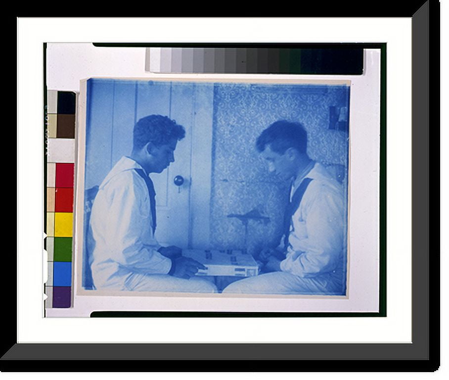 Historic Framed Print, [Two boys in sailor suits, playing checkers], 17 ...