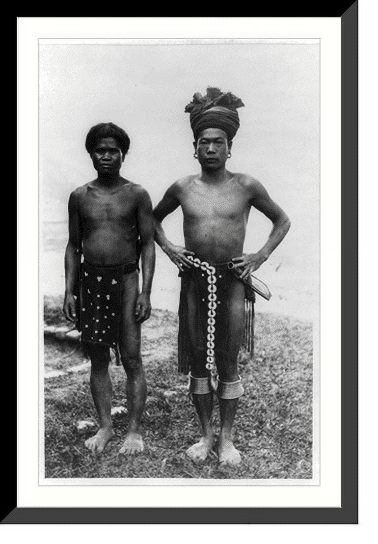 Historic Framed Print, [Two native men posed, full-length, Hapao ...