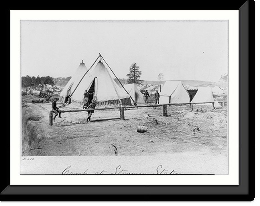 Historic Framed Print, [U.S. Army camp scenes, 1862?: Stoneman Station ...