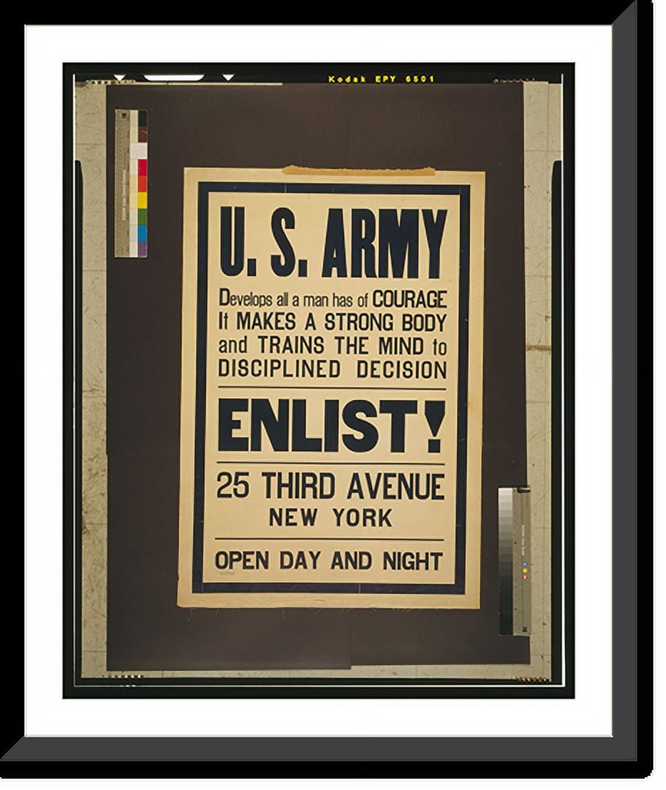Historic Framed Print, U.S. Army develops all a man has of courage - it ...