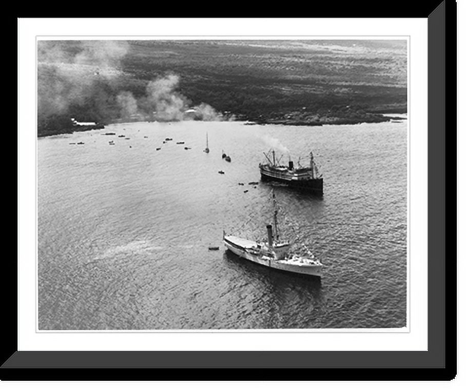 Historic Framed Print, The U.S. Coast Guard cutter ITASCA at anchor in ...