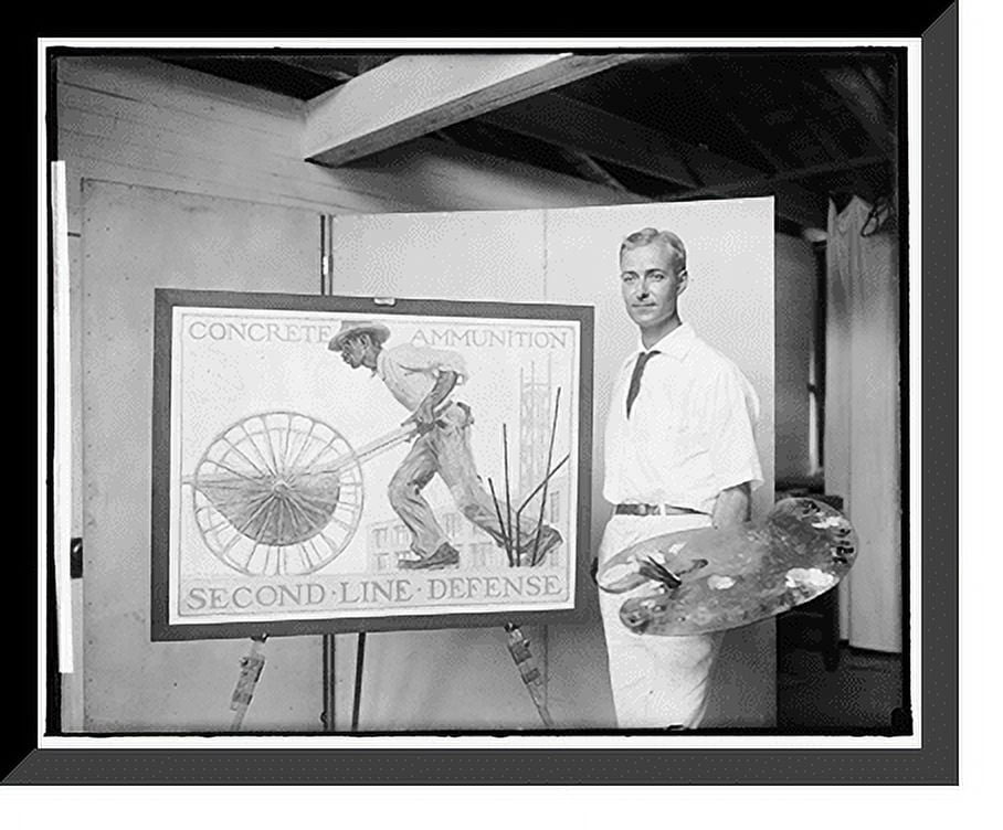 Historic Framed Print, U.S. DEPARTMENT OF LABOR. ARTIST WITH WWI POSTER ...