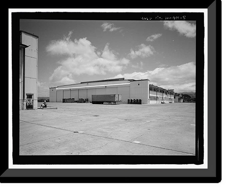 Historic Framed Print, U.S. Naval Base, Pearl Harbor, Landplane Hangar ...