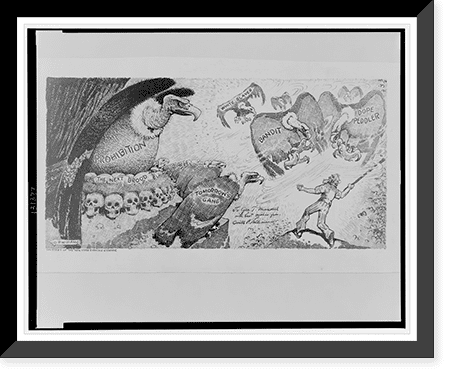 Historic Framed Print, [Uncle Sam beating off dope peddler", "bandit ...