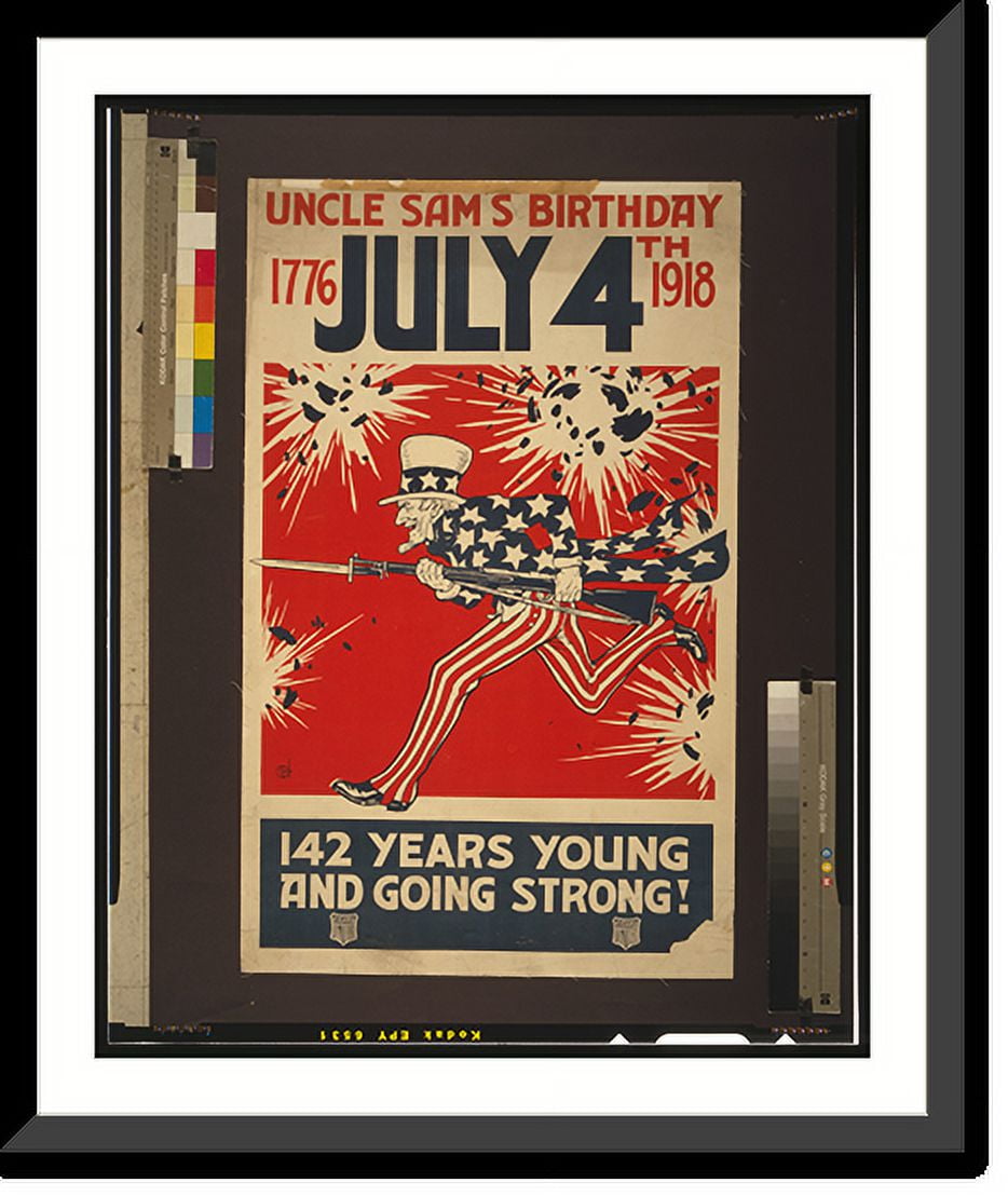 Historic Framed Print, Uncle Sam's birthday July 4th 1776-1918 142 ...