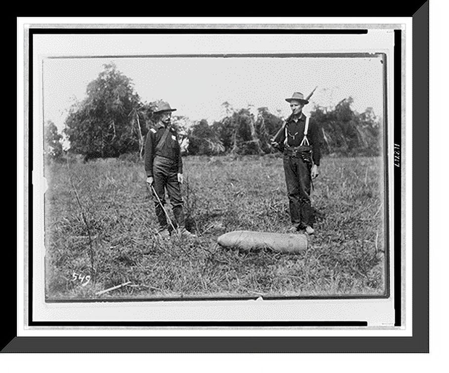 Historic Framed Print, Unexploded shell fired by the U.S.S. Monadnock ...