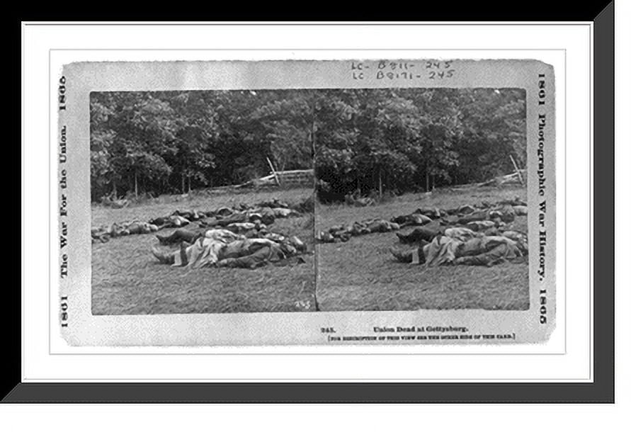 Historic Framed Print, Union Dead at Gettysburg - in the wheat field ...