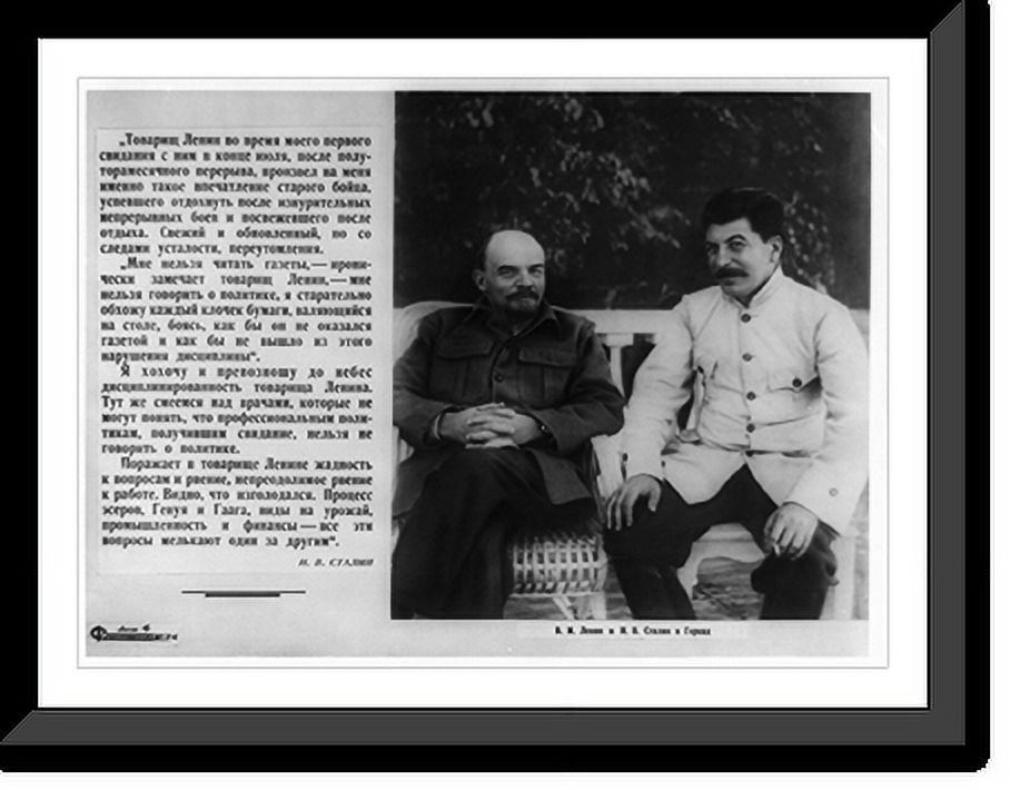 Historic Framed Print, [V.I. Lenin and J.W. Stalin, three-quarter ...