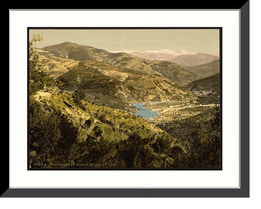 Historic Framed Print, Valley of the Paillon Nice Riviera, 17-7/8" x 21 ...